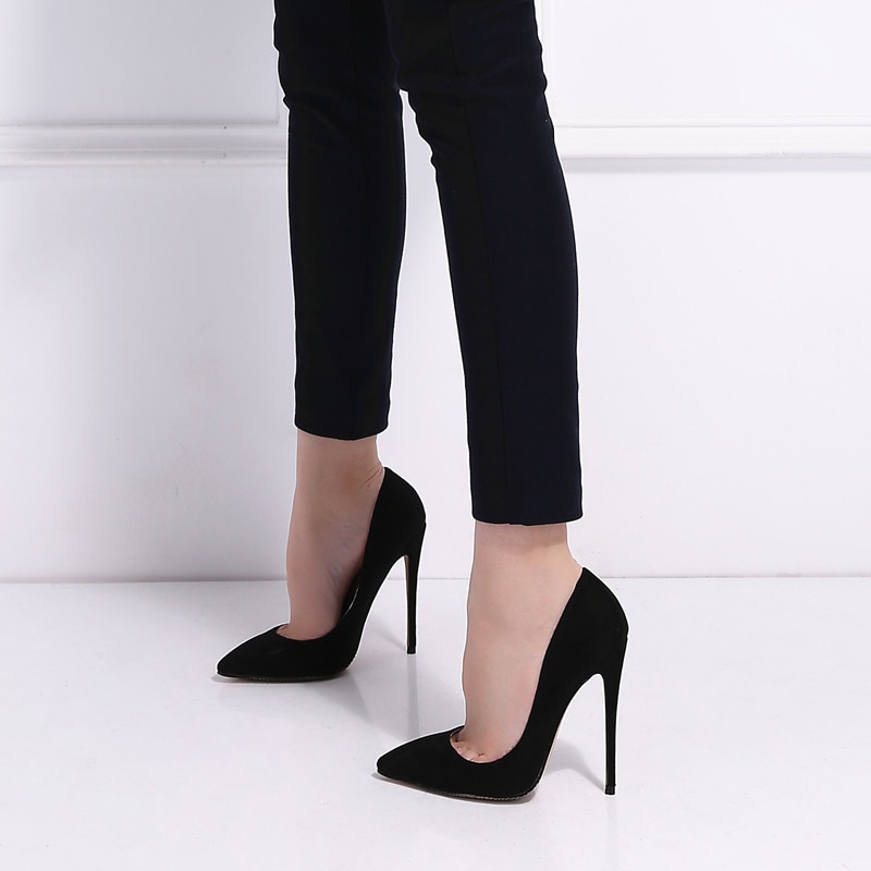 Black Elongated Classic Pointed Toe Pumps - Sissy Dream