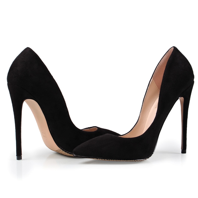 Black Elongated Classic Pointed Toe Pumps - Sissy Dream